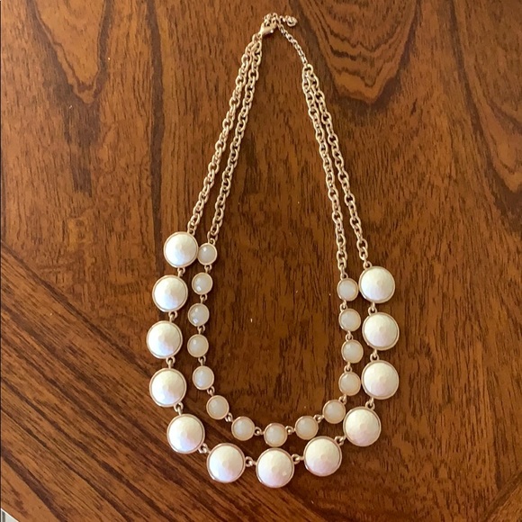 Jewelry | Gold And Cream Colored Layered Necklace | Poshmark